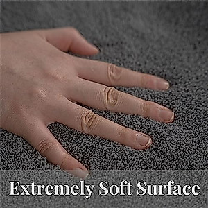 STARUIA Soft Large Area Rug 8'x10', Grey Washable Rug for Living Room, Non-Slip Shaggy Rug for Bedroom, Furry Nursery Rug Gray Fluffy Carpet for Playroom Boys Girls Room Dorm