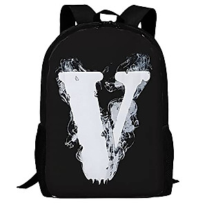 Kaeosroa Big V Backpack For Men Women Hip Hop Trend Laptop Backpacks School Bag Bookbag Outdoor Travel Sport Bag Boys Girls