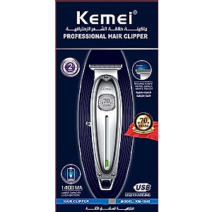 KEMEI Professional Beard & Hair Trimmer for Men, Cordless T-Blade Trimmer, Electric Hair Clippers for Barbers and Stylists, All Body Grooming-Model 1949