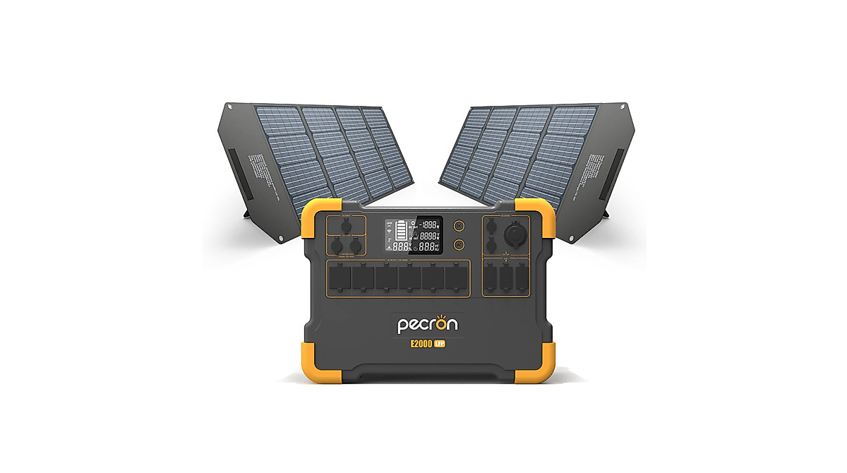 Pecron E2000LFP Solar Generator with 200W Solar Panels, 2000W Output