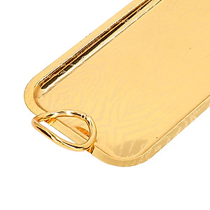 Rectangular Tea Cup Tray Gold Storage Fruit Tray Stainless Steel Serving Tray with Round Handle Food with Round for Wedding Party Birthday Picnic