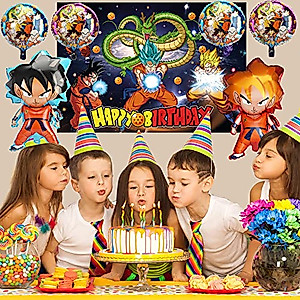 Duterble Anime Party Decorations Backdrop, Anime Birthday Party Decoration Happy Birthday Balloons Party Favor for Boys Party Supplies