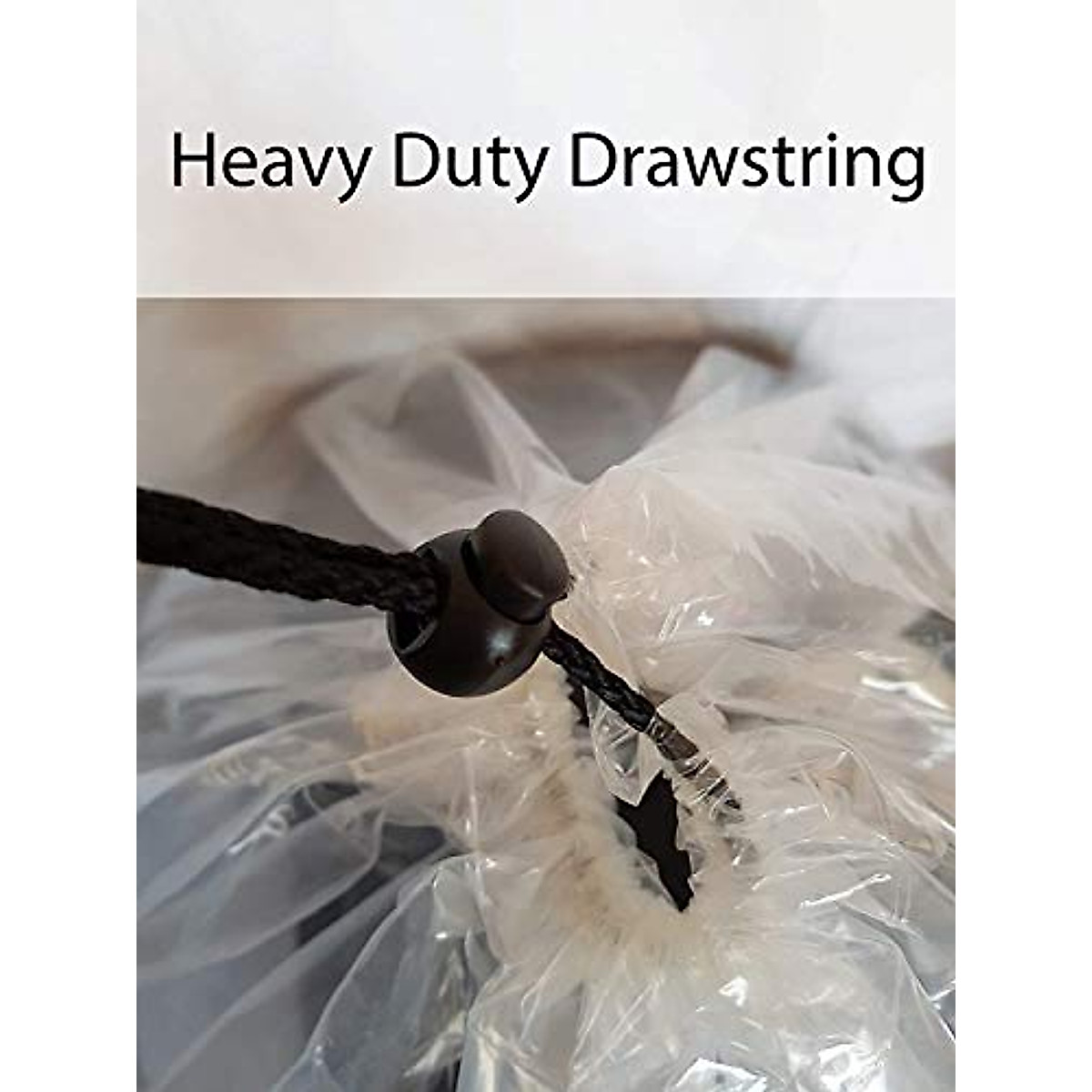 Set of 5 Plastic Storage Bags for Luggage Storage, Pillow Bag, Rug Bag Plastic Drawstring Bags for Suitcase Storage, Attic Storage Bags. Quality Large Plastic Storage Bag (Large)