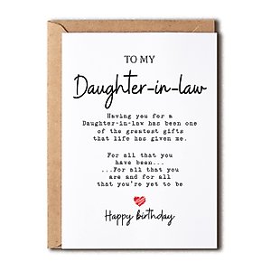 To My Daughter-In-Law - Daughter-In-Law Birthday Card - Daughter-In-Law Is The Greatest Gifts In My Life - Birthday Card For Daughter-In-Law