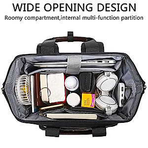 FALANKO Laptop Backpack For Women, Work Doctor Teacher Nurse Wide Open College school student 15.6 Inch Laptops Bookbag Purse with USB Charging Port, Travel RFID Computer Bag for Men Women Girls