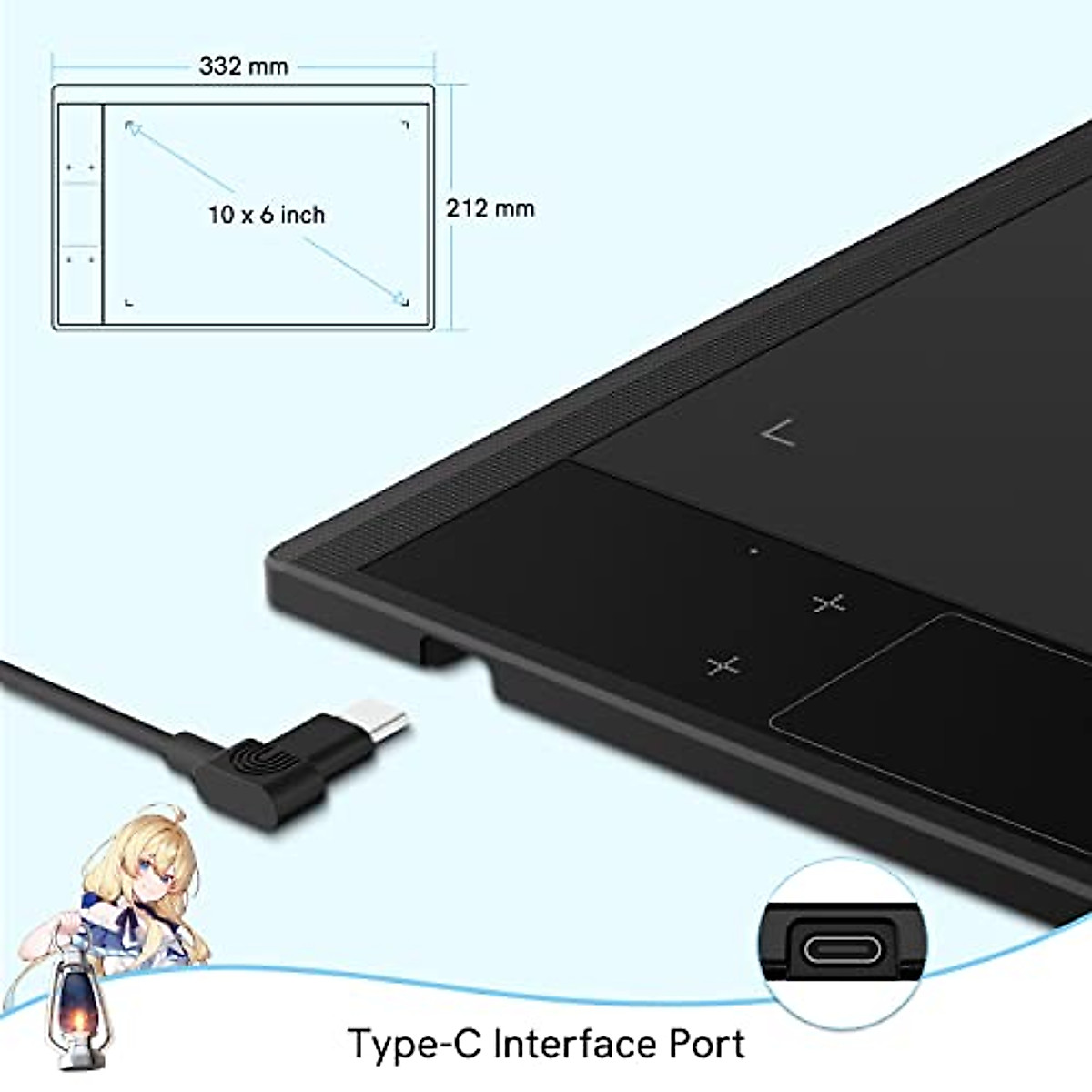 Digital Graphic Drawing Tablet VEIKK A30, 4 Touch Keys 1 Touch Panel, Linux Support, 10x6 Inch with 8192 Levels Battery-Free Pen Electronic Writing Tablets for PC/Android/Mac/Windows