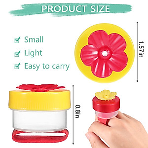 4 Pieces Hummingbird Wrist Feeder for Outdoor Hummingbird Hand Feeder Feeding Perch Hand Feed with Adjustable Strap Flower Hand Held Mini Hand Feeding Tools (Ring Style,2 Pieces)