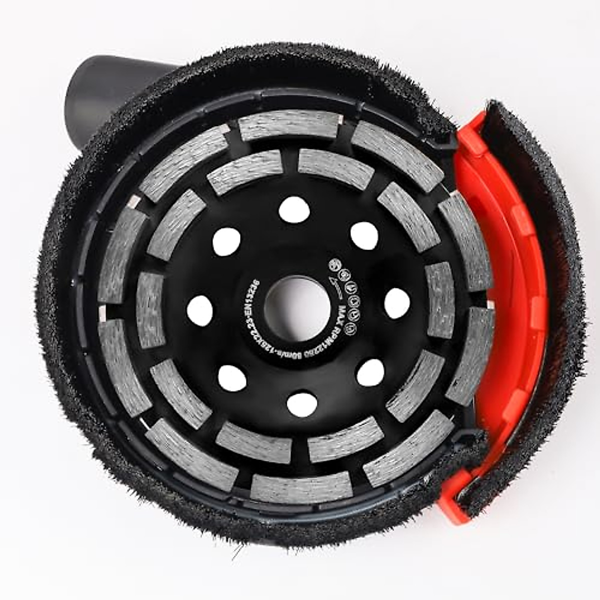 HERZO Surface Grinding Dust Shroud for Angle Grinder, Universal 4.5"/5" + Diamond grinding cup wheel 5 inch