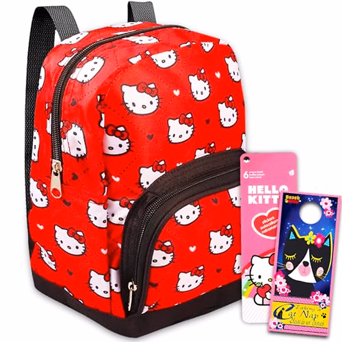 Fast Forward New York Hello Kitty Preschool Backpack for Kids, Toddlers ~ 5 Pc School Supplies Bundle with Hello Kitty 10" Mini Backpack for Girls, Stickers, and More