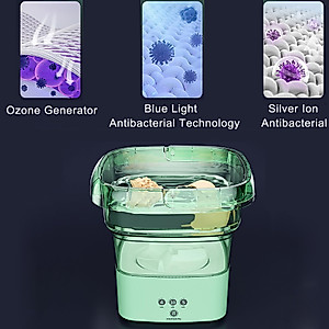 11L Small Foldable Portable Mini Washing Machine; RV, Camping, Travel Must Have Outdoor Products can Wash Small Clothes (Color : Blue)