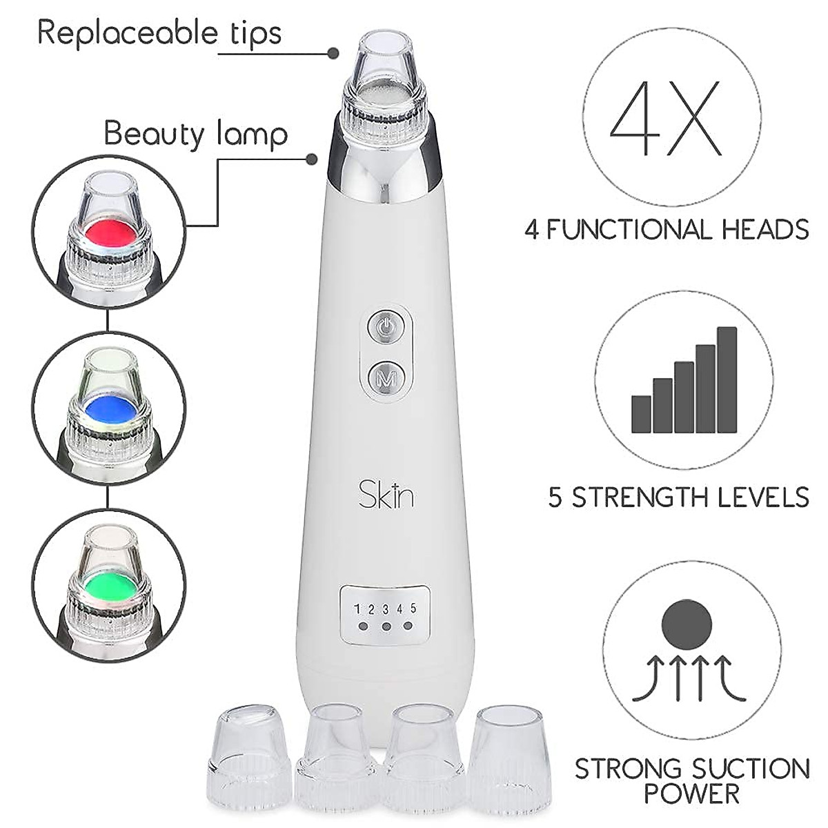 Blackhead Remover Pore Vacuum Cleaner - Pore and Face Cleaner Facial Electric Acne Extractor Kit USB Rechargeable Blackhead Suction Tool by Penelope SkinCare