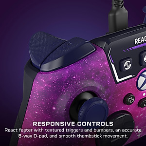 Turtle Beach REACT-R Wired Game Controller – Officially Licensed for Xbox Series X & S, Xbox One, and Windows 10|11 PC’s – Nebula
