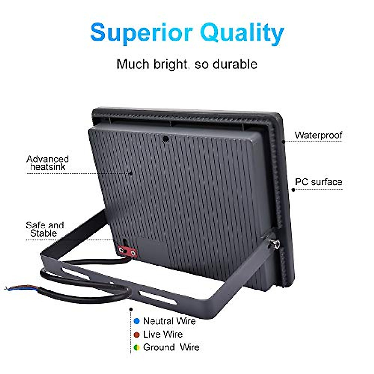 Catinbow 100W LED Flood Light 2 Pack, 10000LM Outdoor Flood Lights Warm White 3200K, IP67 Waterproof Super Bright LED Backyard Lighting Fixtures for Home, Garden