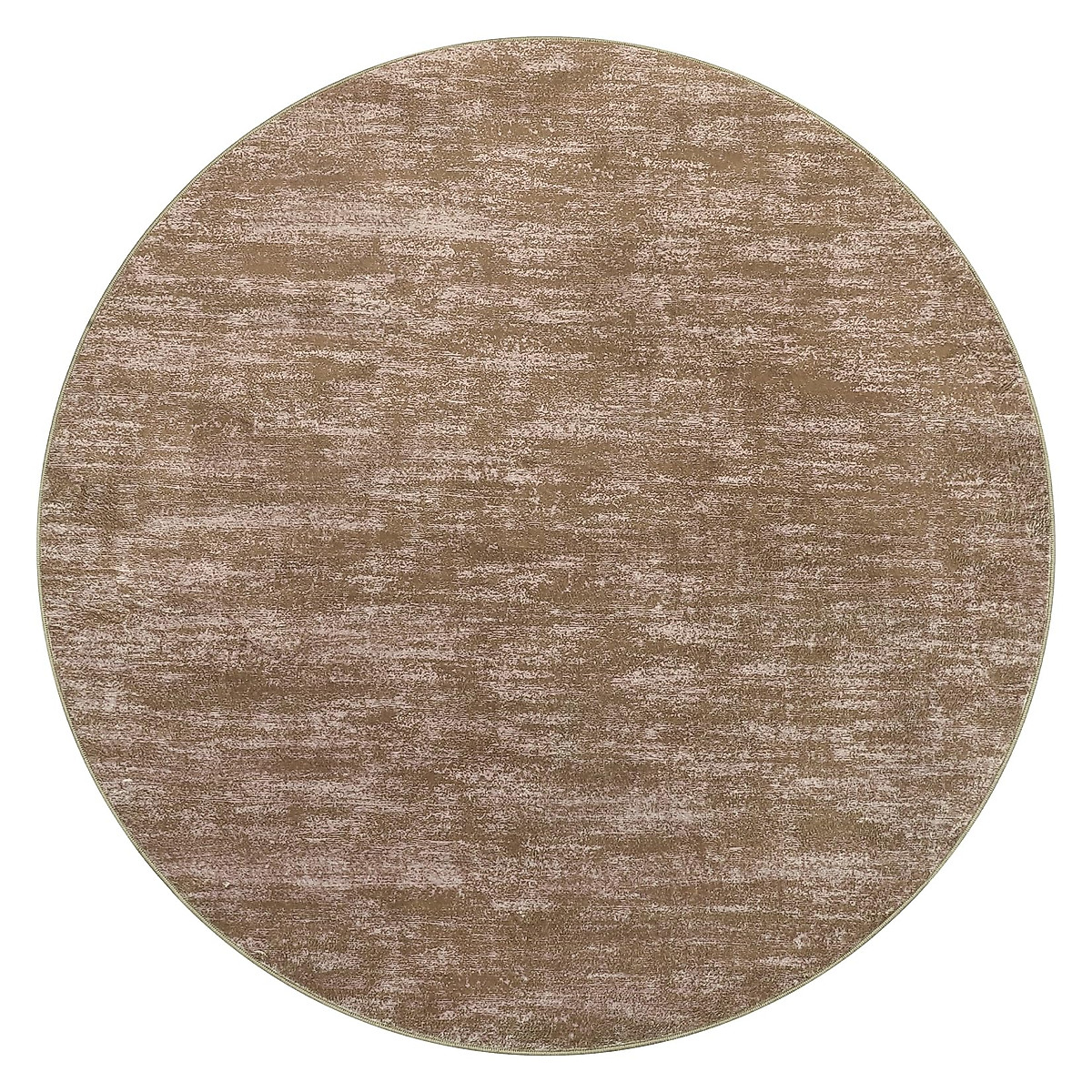 RUGSREAL Round Area Rug 3ft Solid Area Rug Washable Indoor Floor Carpet Contemporary Area Rug Modern Round Rug for Bedroom Living Room Kitchen Home Office, Taupe