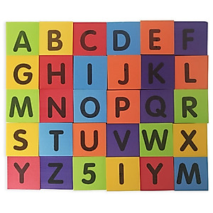 MOBU Foam Building Blocks for Toddlers,30 pcs Alphabet Blocks with Storage Bag,Learning Letter ABC, Numbers 0-9, Stacking Blocks for Kids