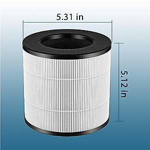 2 Pack AC300 True HEPA Replacement Fil-ter, Compatible with Purivortex AC300 Air Puri-fiers, 3 Stages H13 True HEPA Filter, White