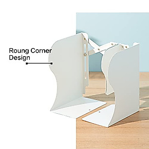 Deli Adjustable Bookend, Desk Magazine File Organizer Holder, Metal Book Ends for Heavy Books, Shelf, Office, Extends up to 19 inches, Creamy White