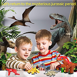 auryee 12PCS Pre Filled Easter Eggs Dinosaurs Party Favors Party Supplies Building Blocks Mini Animal Educational Toy Stacking Block Sets Science STEM Gift for Boys & Girls Kids Age 6+