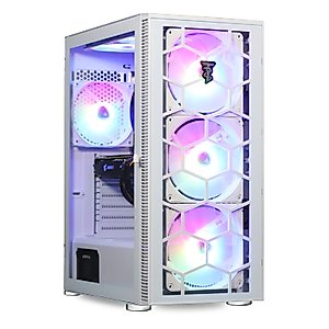 ViprTech.com Icefall Gaming PC Desktop Computer - AMD Ryzen 5 (12-LCore), RTX 2060 Super 8GB, 16GB DDR4 RAM, 128GB NVMe SSD, 1TB HDD, VR-Ready, Streaming, Editing, RGB, WiFi, Warranty