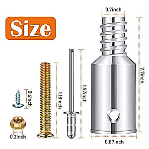 Neatbuddy Threaded Tip Replacement Repair Kit,Aluminum Threaded Handle Tips for 3/4 inch (0.8 inch) Wood or Metal Poles 1 Set