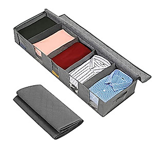 ZaYow Under Bed Storage Bag Organizer With Reinforced Handle Foldable Underbed Storage Container For Quilt Clothes Long Term Clothing Storage