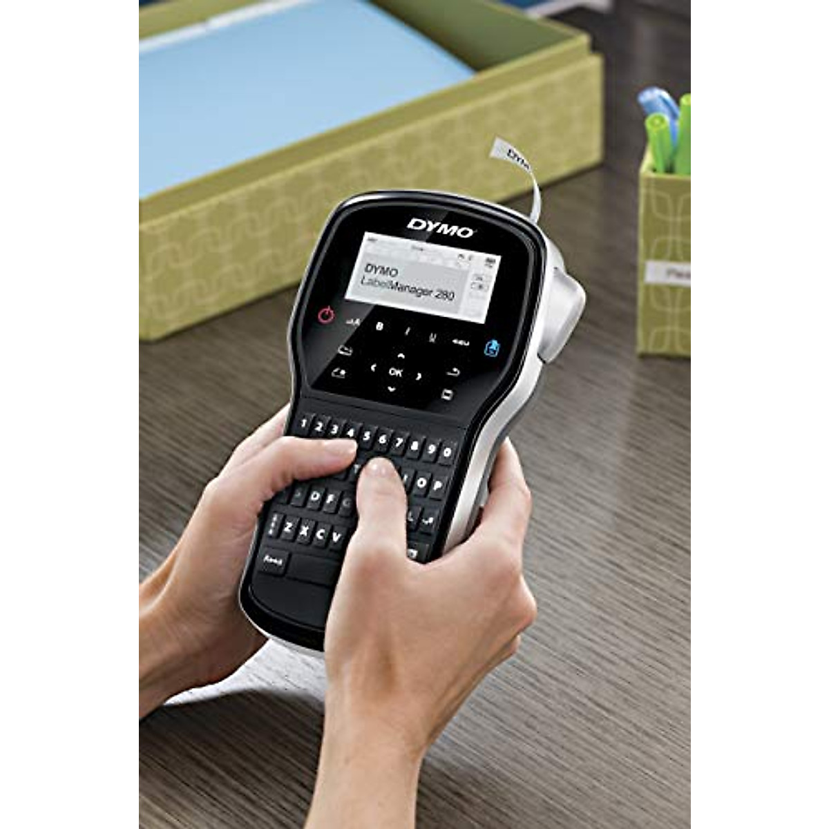 DYMO Label Maker with Adapter | LabelManager 420P High-Performance Label Maker, Rechargeable, PC and Mac Connectivity, Bright Backlit Display, Easy-to-Use, Portable, For Home & Office Organization