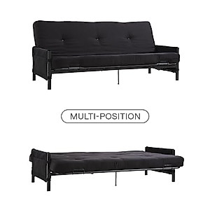 DHP Fairview Storage Futon with 6" Mattress, Black