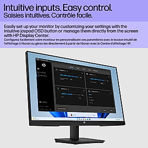 HP V24i G5 Computer PC Monitor 24 Inch Full HD IPS 60Hz 5ms 250 Nits Brightness AMD FreeSync Anti-Glare Low Blue Light HDMI DisplayPort Black 65P58AA
