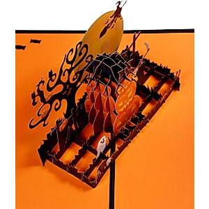 Magic Ants Halloween Pop Up Card - 3D Greeting Card, Happy Halloween Card, Pumpkin Card,Pop Up Spook Pumpkin Card,Pop Up Gift Cards,Popup Birthday Card for Best Friend,with Envelope