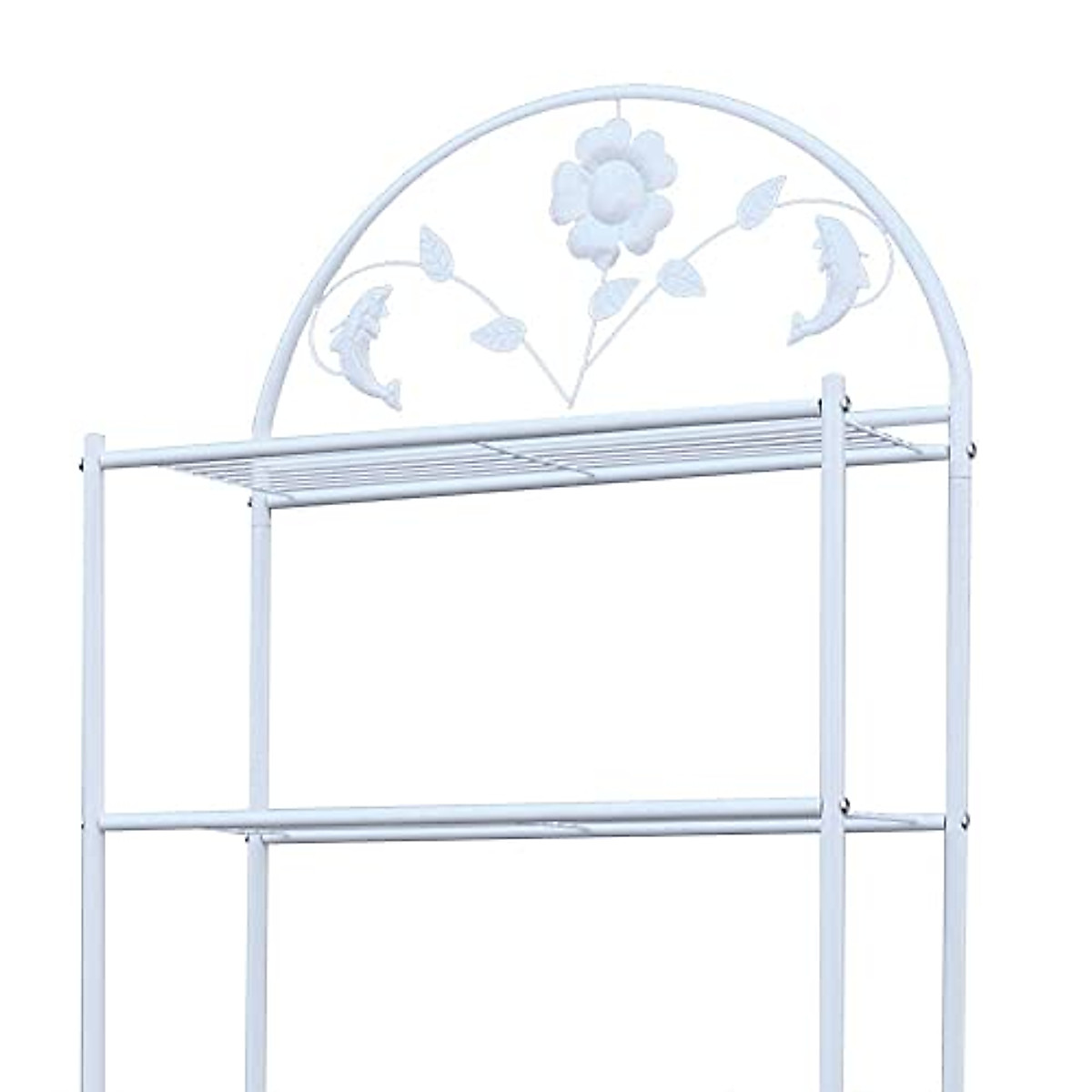 Xuthusman Over The Toilet Storage Rack 3 Tier Space Saver Rack Metal Bathroom Shelf Organizer White 70.9 * 24.4 * 12.6in (White)