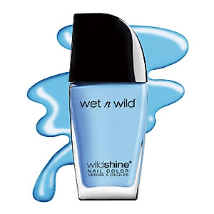 wet n wild Nail Polish Wild Shine, Light Blue Putting on Airs, Nail Color
