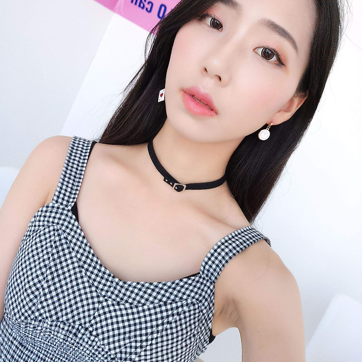 Asymmetric Clock Poker Dangle Earrings,Long Pentagram Alarm Clock Drop Earrings for Women Birthday Gifts Queen of Hearts Costume Earrings