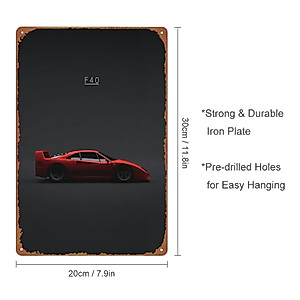 1987 Ferrari F40 Sports posters Metal Sign Tin Metal Retro Wall Decor for Home,Street,Gate,Bars,Club
