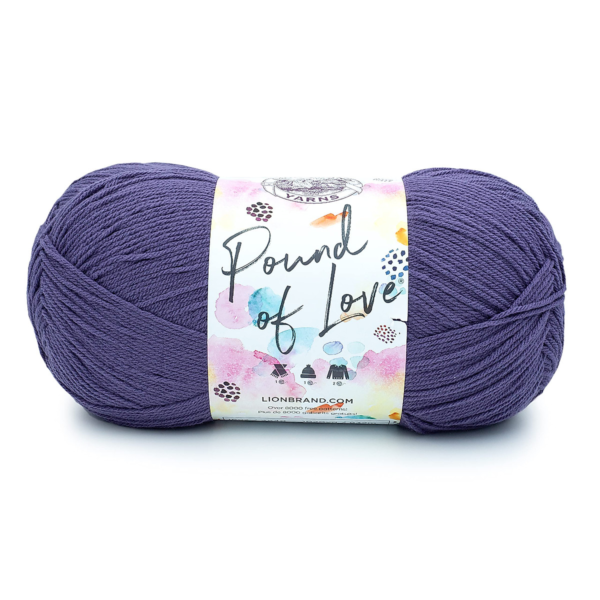 Lion Brand Yarn Pound of Love, Value Yarn, Large Yarn for Knitting and Crocheting, Craft Yarn, Thistle