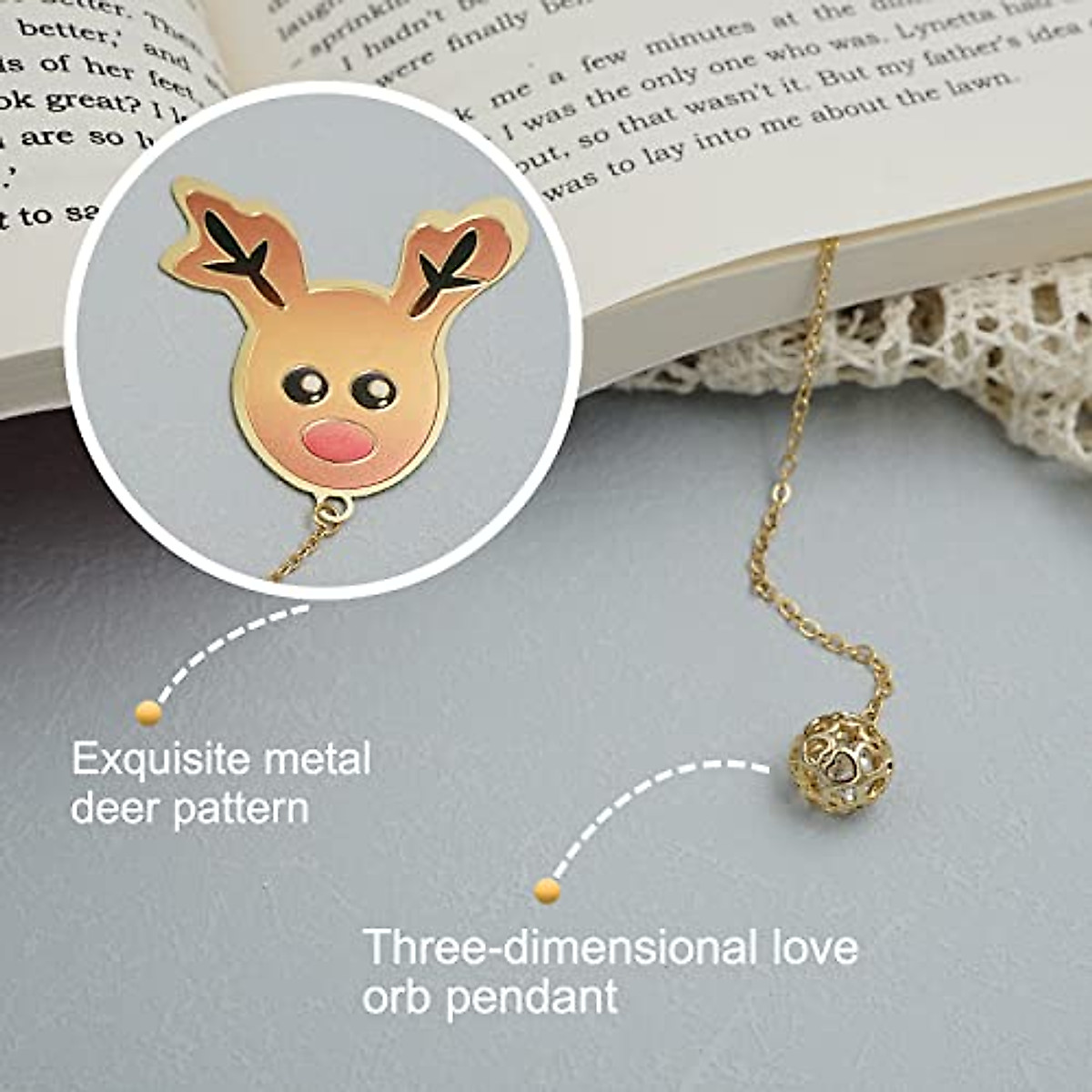 KIZOSA Metal Butterfly Flower Bookmark and Unique Deer Bookmark Bundle