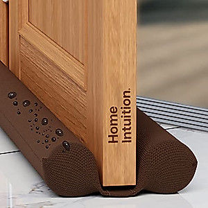 Home Intuition 36 inch Twin Door Draft Stopper for Bottom of Doors Weather Stripping, Brown