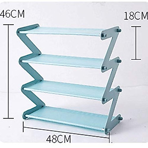 TAZSJG Creative Shoe Rack 4 Layers Stainless Steel Non-Woven Assembly Storage Rack Folding Simple Bookshelf Home Dormitory Organization