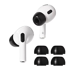 [2 Pairs] Brujula Memory Foam Ear Tips for AirPods Pro 1st & 2nd Generation, Anti-Slip Replacement Ear Tips with Noise Reduction Hole, Reduce Pain, Fit in The Charging Case (Medium)