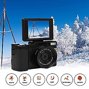 Digital Camera, WIFI High Definition USB 3in LCD Screen 180 Degree Rotation 2.7K 48MP Video Chat Digital Camera, for Windows, for OS X system