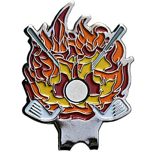 Bringin' The Heat Golf Ball Marker and Flames Hat Clip