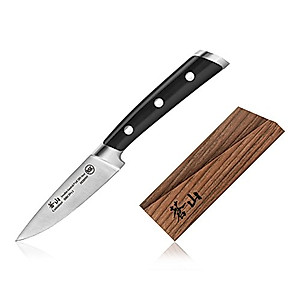 Cangshan TS Series 1020601 Swedish 14C28N Steel Forged 3.5-Inch Paring Knife and Wood Sheath Set