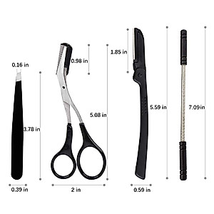 Hair Removal Spring, Kapmore Threading Hair Removal Removes Hair on The Upper Lip, Chin, Cheeks and Sideburns Including Facial Hair Epilator with Beauty Tweezers, Eyebrow Shaping Razor(Pink) (Black)