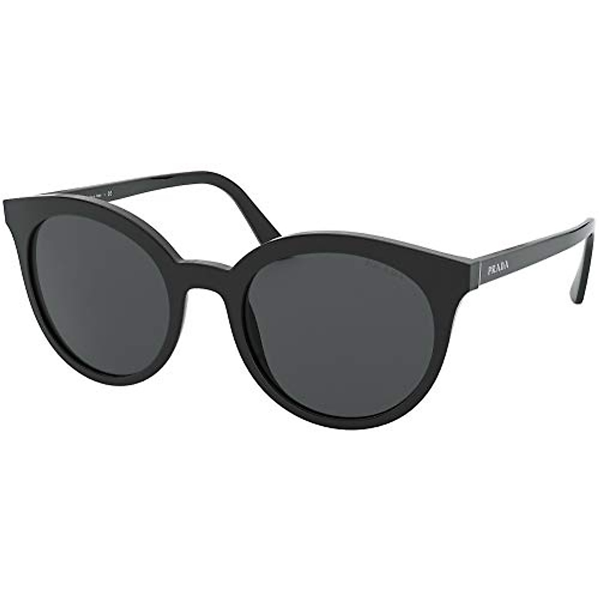 Prada PR02XS 1AB5S0 Black PR02XS Round Sunglasses Lens Category 3 Size 53mm for womens