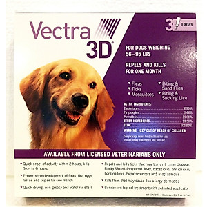 Vectra 3D Purple for Dogs 56-95 lbs - 3 Doses