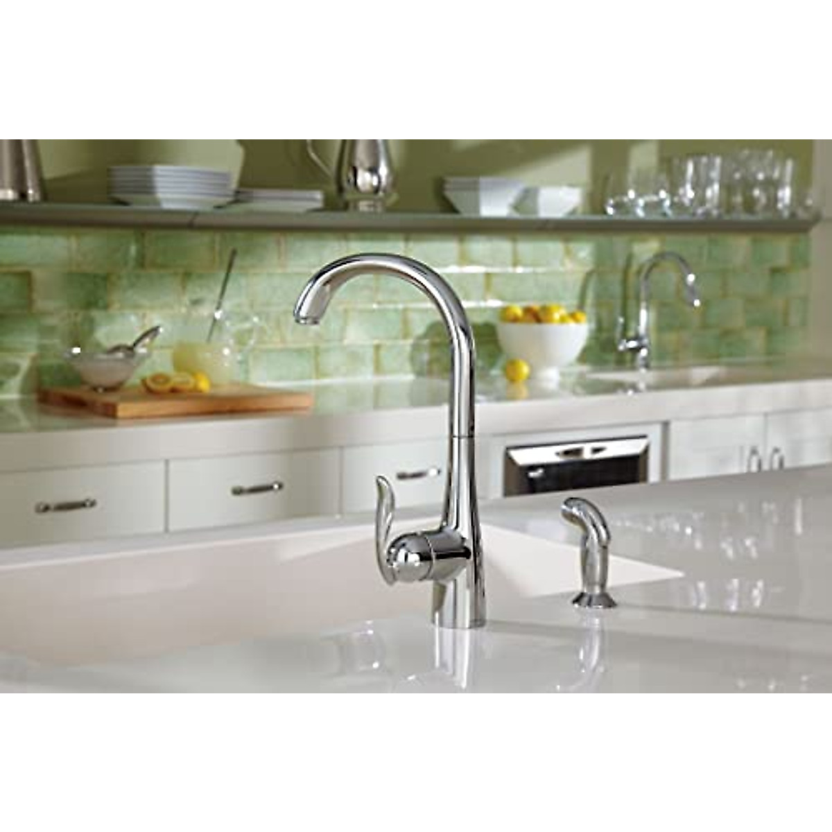 Moen Arbor Spot Resist Stainless One-Handle High-Arc Kitchen Faucet with Side Spray, 7790SRS