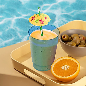 Acrimet Plastic Cup, Reusable, 10oz | 300ml, Tumbler Water, Machine Washable, Stackable Beverage Tumblers, Drinking Cup, Shatterproof, Durable (Blue Color) (Set of 10)