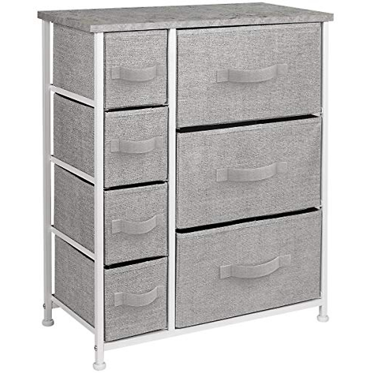 Sorbus Dresser with Drawers - Furniture Storage Tower Unit for Bedroom, Hallway, Closet, Office Organization - Steel Frame, Wood Top, Easy Pull Fabric Bins (Gray)