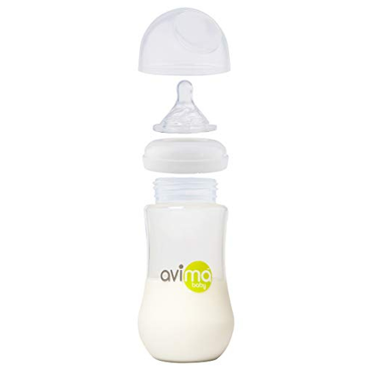 Avima Baby 12 oz Anti Colic Baby Bottles for Breastfed Babies - Fast Flow Nipples, Wide Neck Bottle, BPA Free - 9-12 Months, Stage 3 (Set of 6)