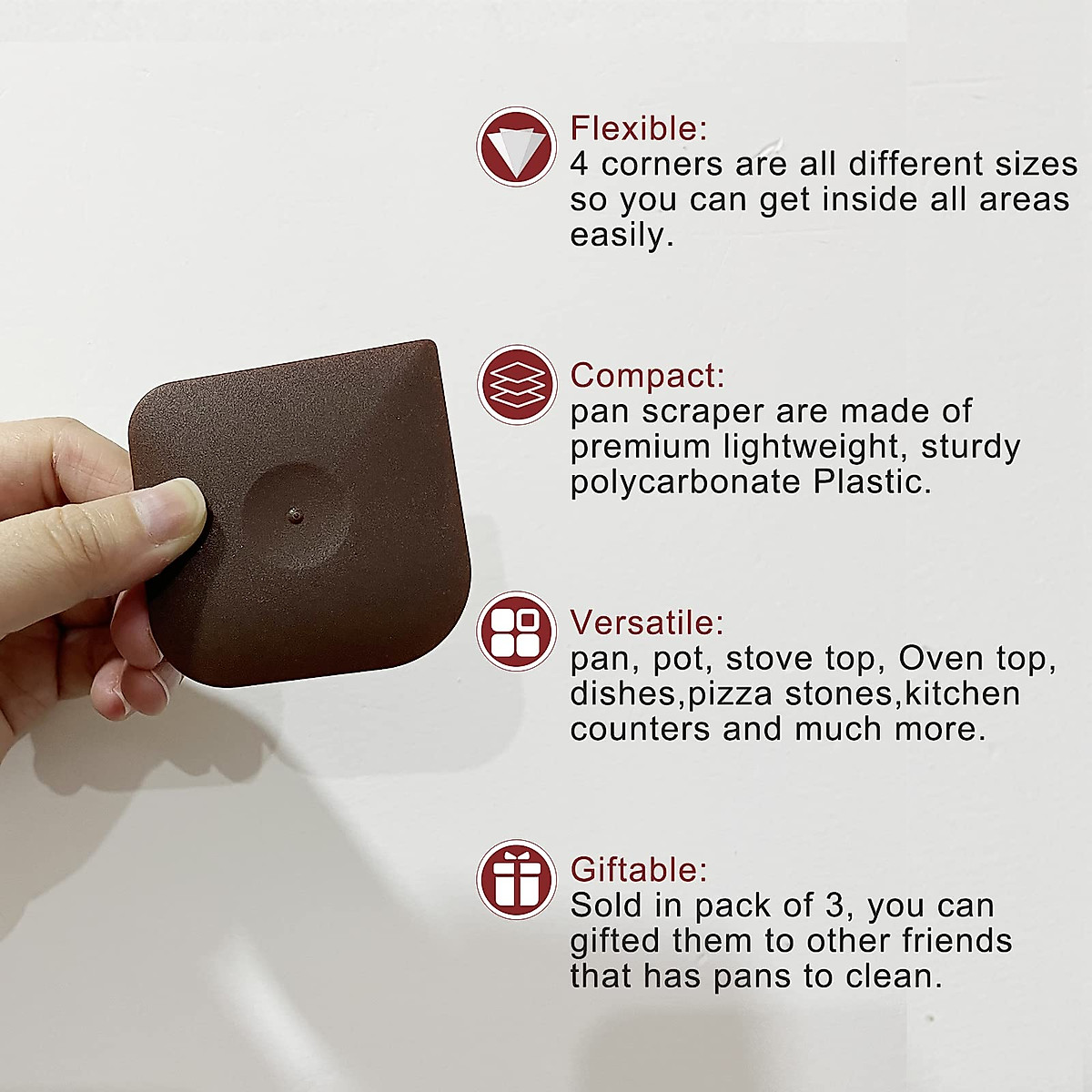 5pieces Cast Iron Clean Kit, 2Pack 316 Stainless Steel Scrubber to Clean Pan Pot+3pack Kitchen Scraper for Cleaning Dutch Oven, Frying Pan,Carbon Steel Pan, Flat Top Stove Grate Iron cookware