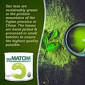 DrinkMatcha Organic Matcha Green Tea Powder 1 LB 100% Pure Matcha by MATCHA DNA | Nothing Added | Perfect for Lattes, Smoothies, Baking (16 Ounce)